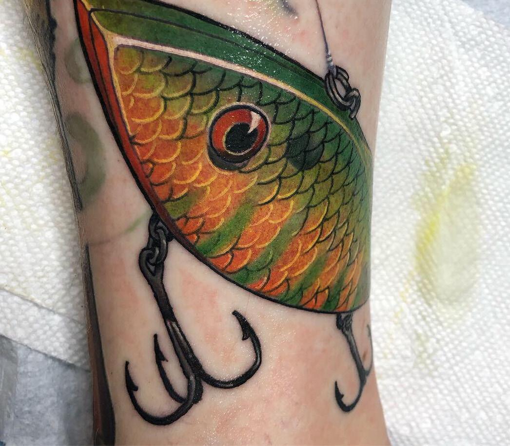 Traditional Fishing Lure Tattoo