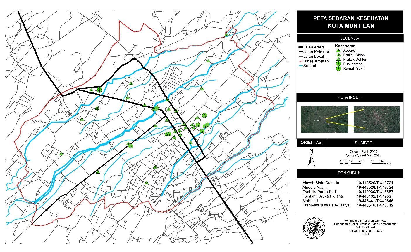 Peta 5. 34 Eksisting Persebaran Sarana Kesehatan Kota Muntilan Tahun ...