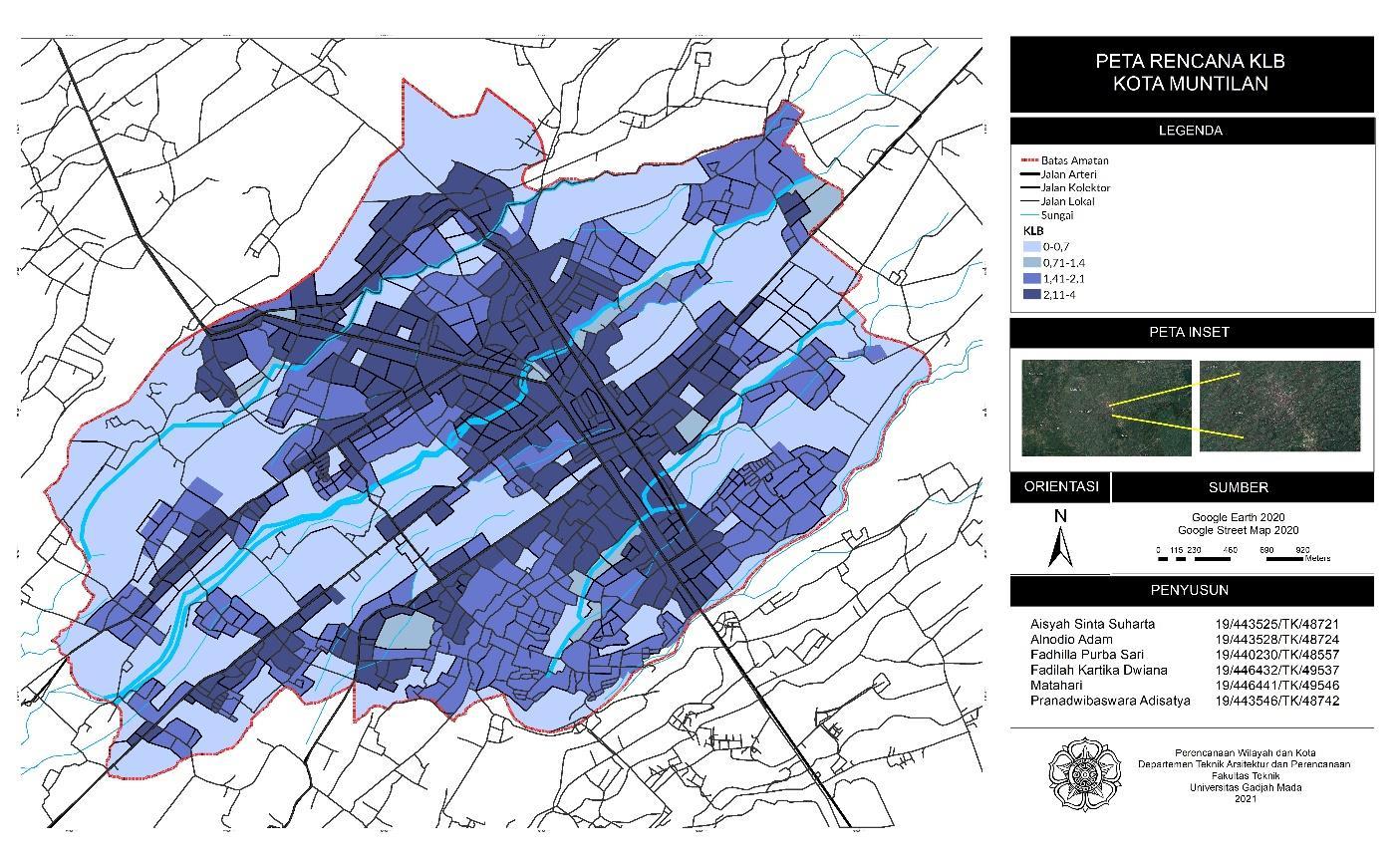 Peta 5. 12 Rencana Koefisien Dasar Bangunan Kota Muntilan Tahun 2040 ...