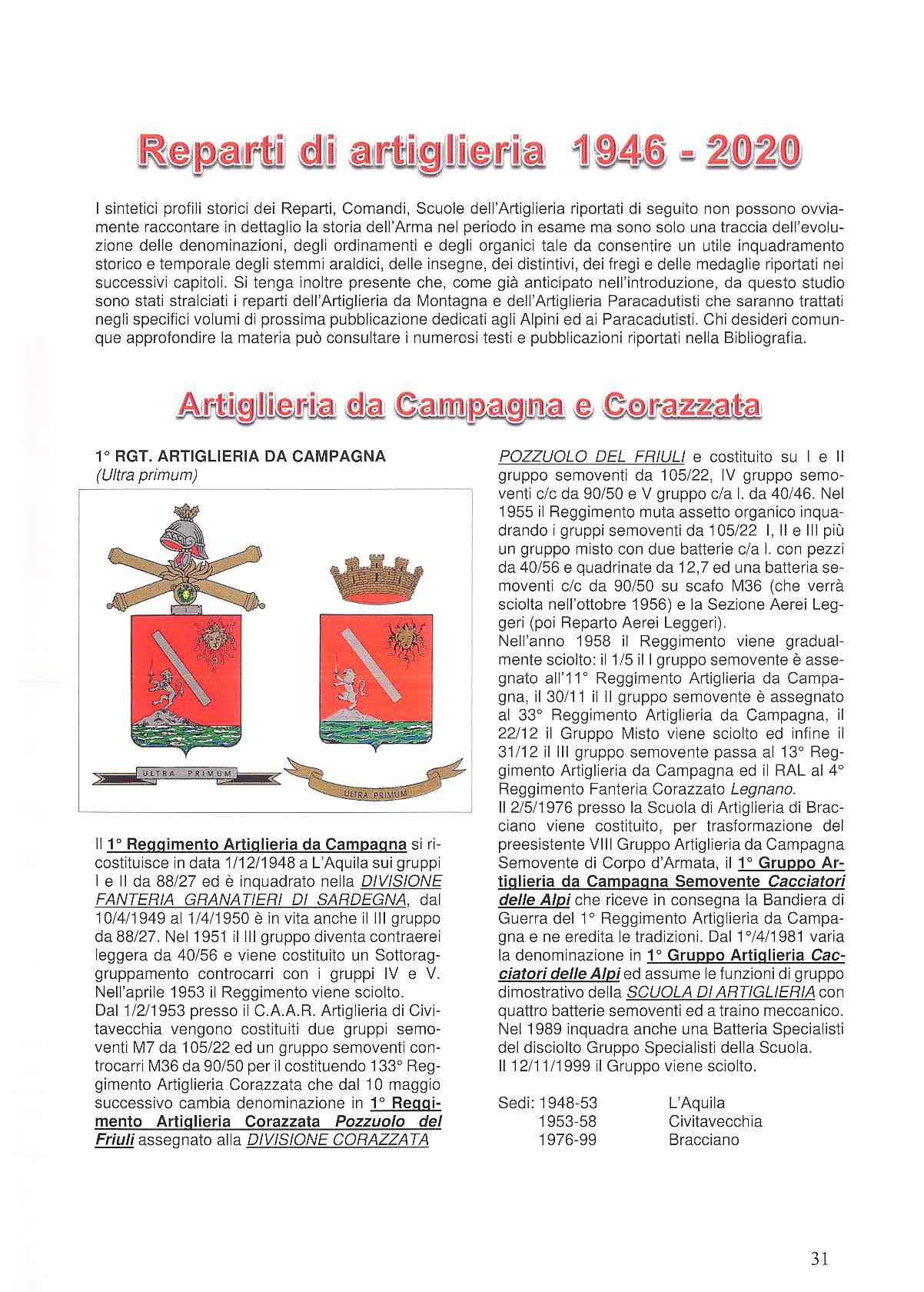 Reparti di artiglieria 1946-2020 - storia e araldica Artiglieria da ...