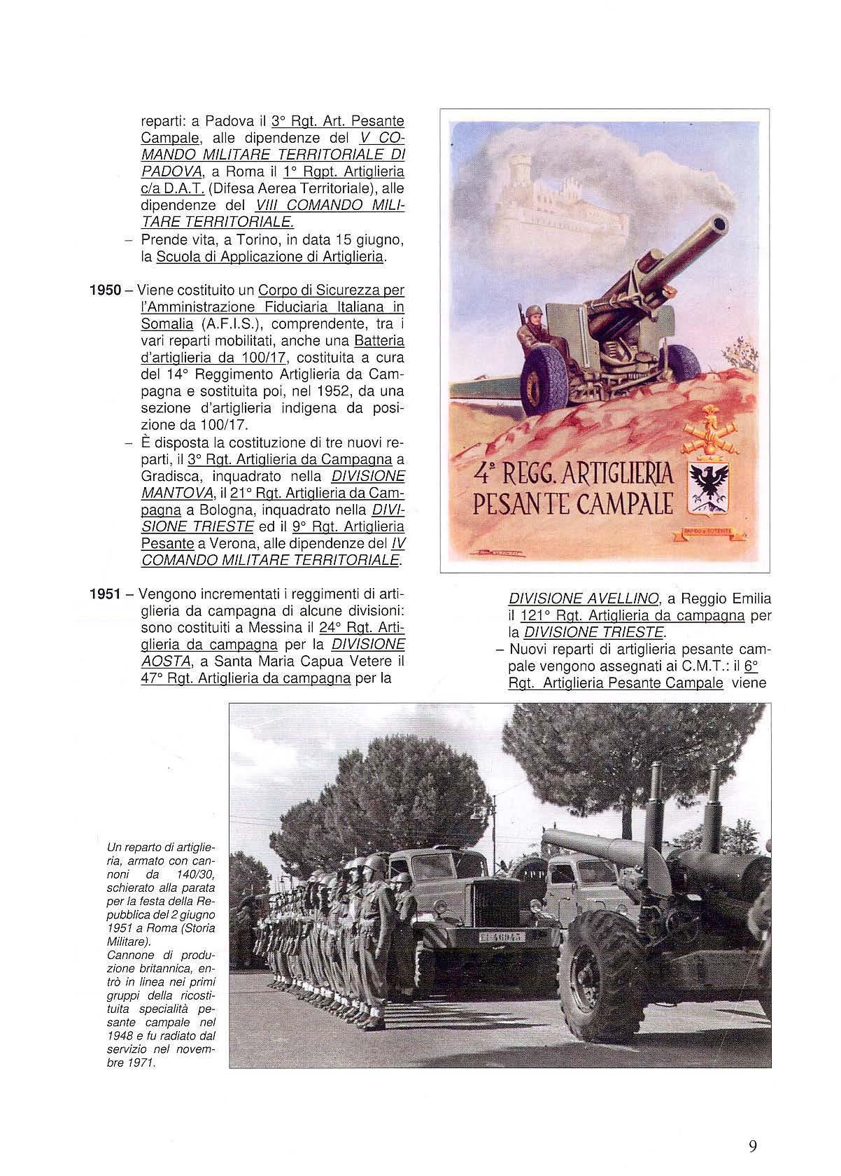 Cronologia costituzione di enti e reparti di artiglieria 1946-2020 - Issuu