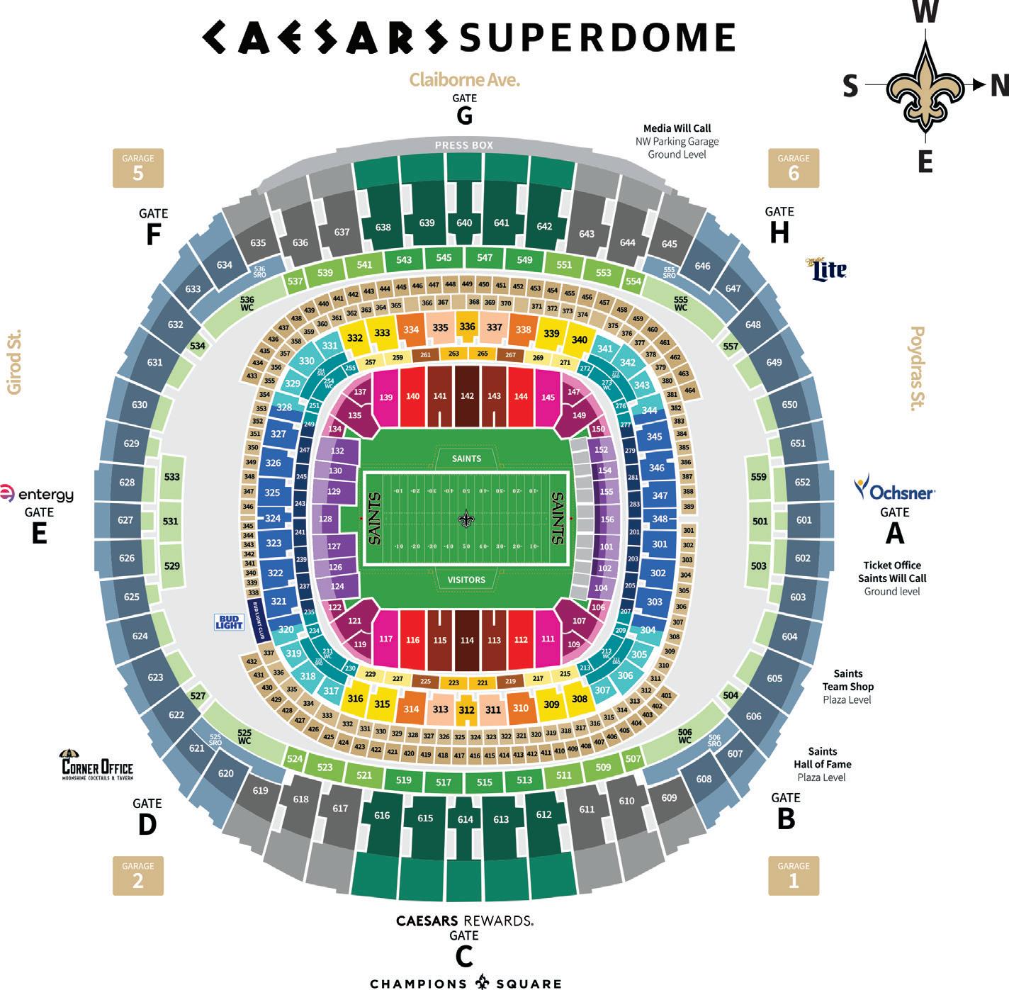 New Orleans Saints Stadium Seating Chart