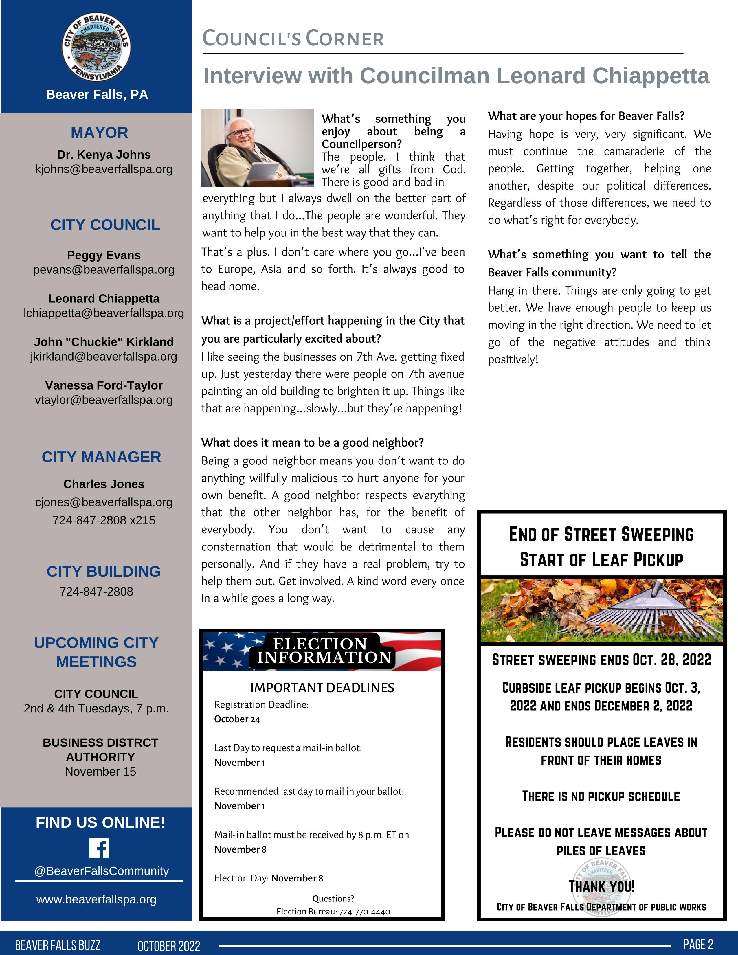 Beaver Falls Buzz Community Newsletter Fall 2022 by Rochelle Burks - Issuu