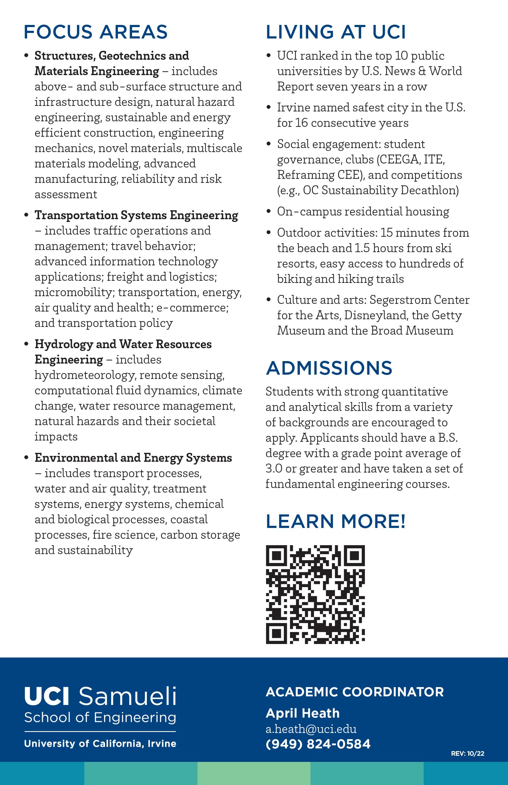 Graduate and Professional Studies Brochure by UC Irvine Samueli School ...