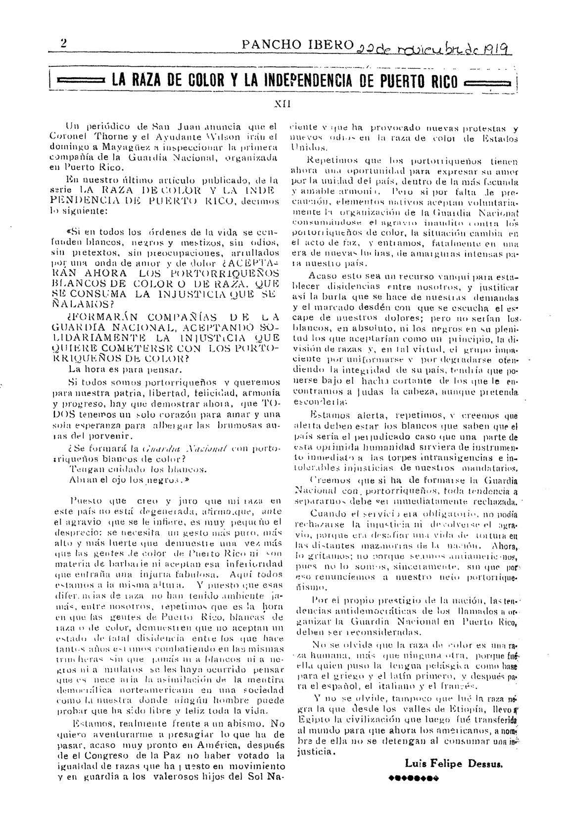 IATR: Col. AFRO: 1919: "LA RAZA DE COLOR Y LA INDEPENDENCIA DE PR" de ...