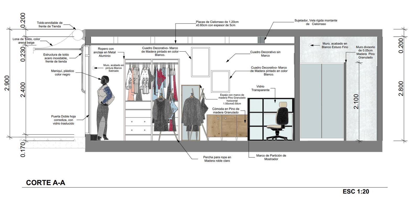 DISEÑO DE INTERIORES- TIENDA DE ROPA QUEEN by KATIA YASSMIN ALARCON ...