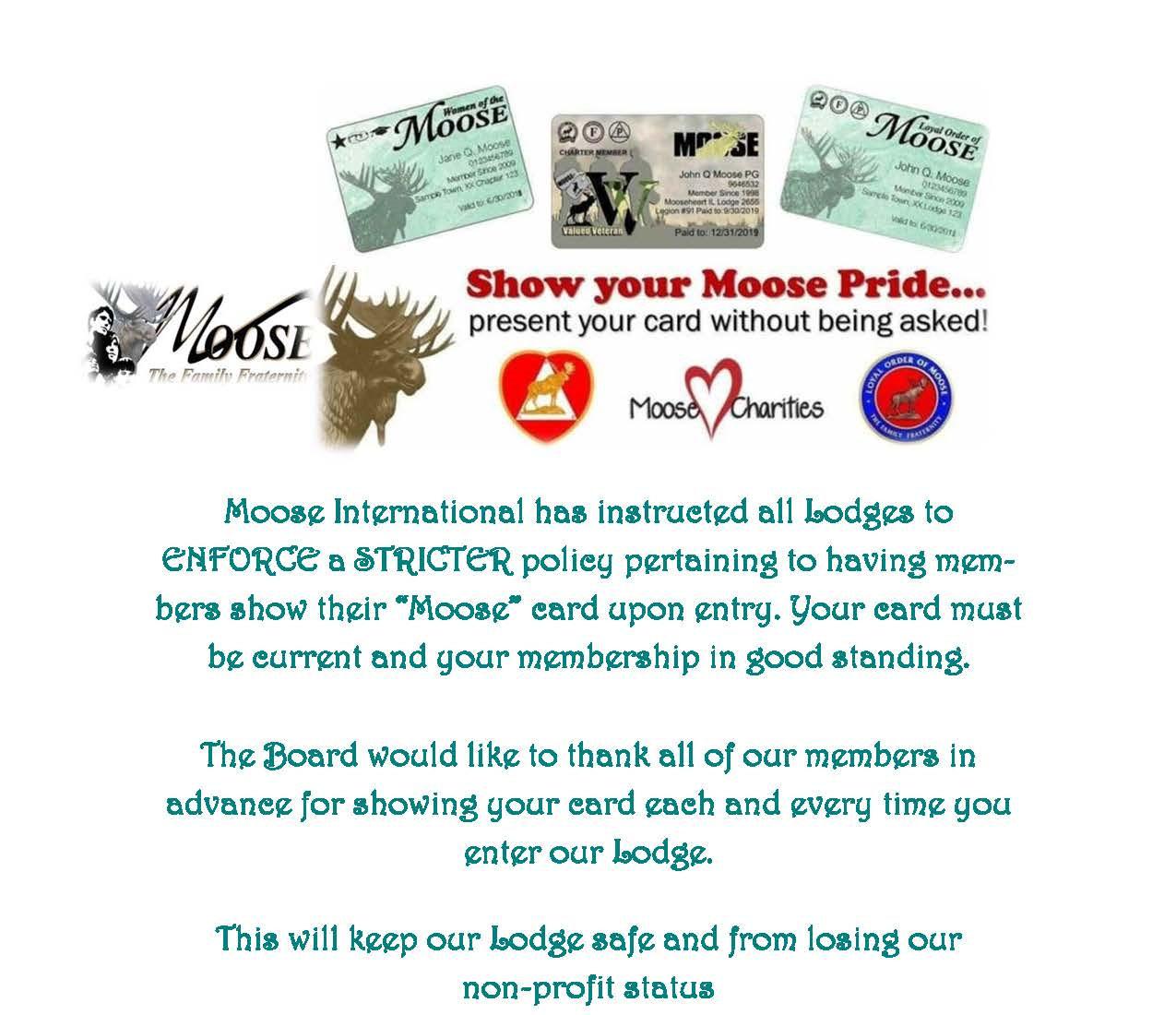 Moose Membership Card