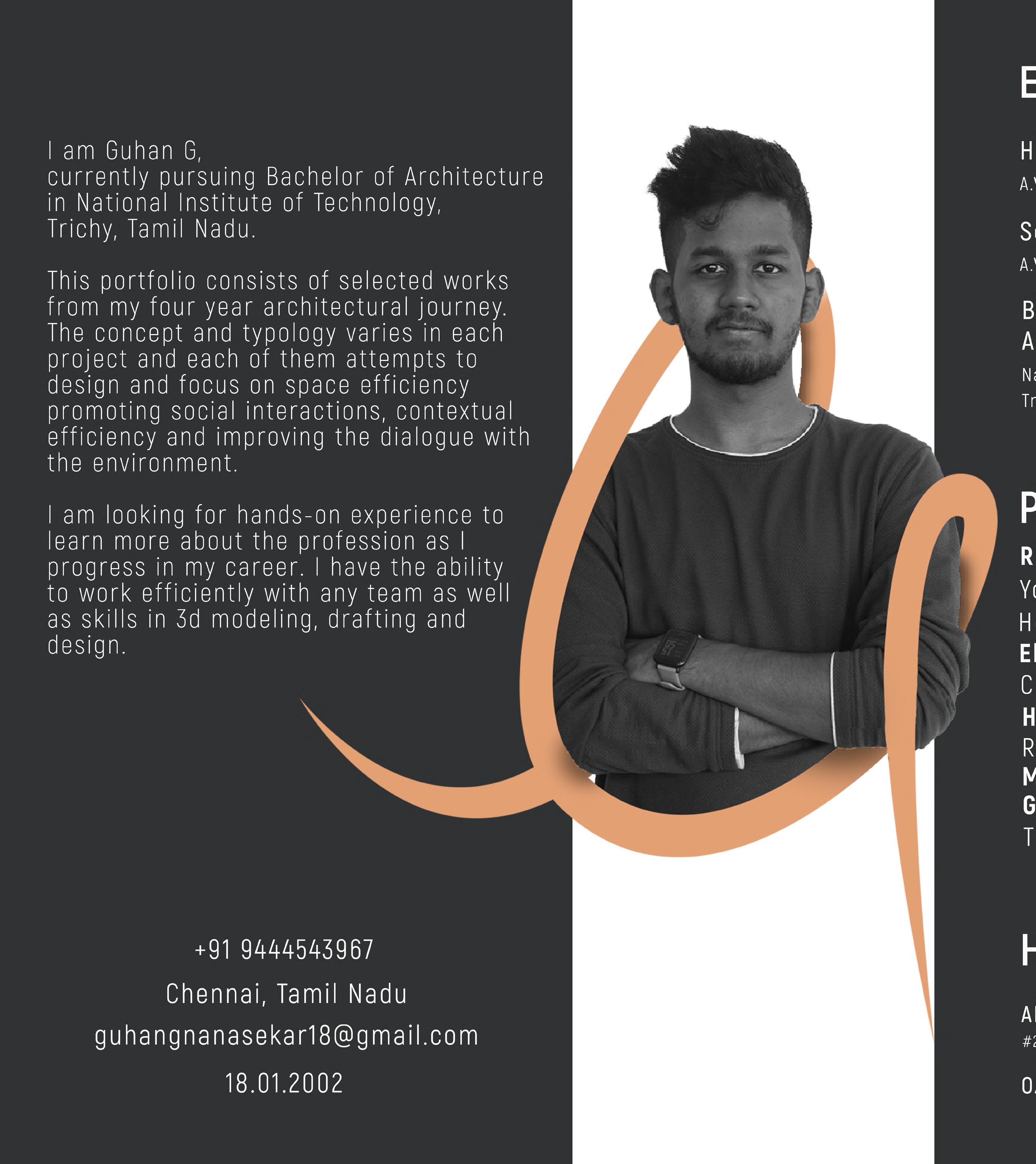 GUHAN G | ARCHITECTURAL PORTFOLIO | NIT TRICHY by Guhan Gnanasekar - Issuu