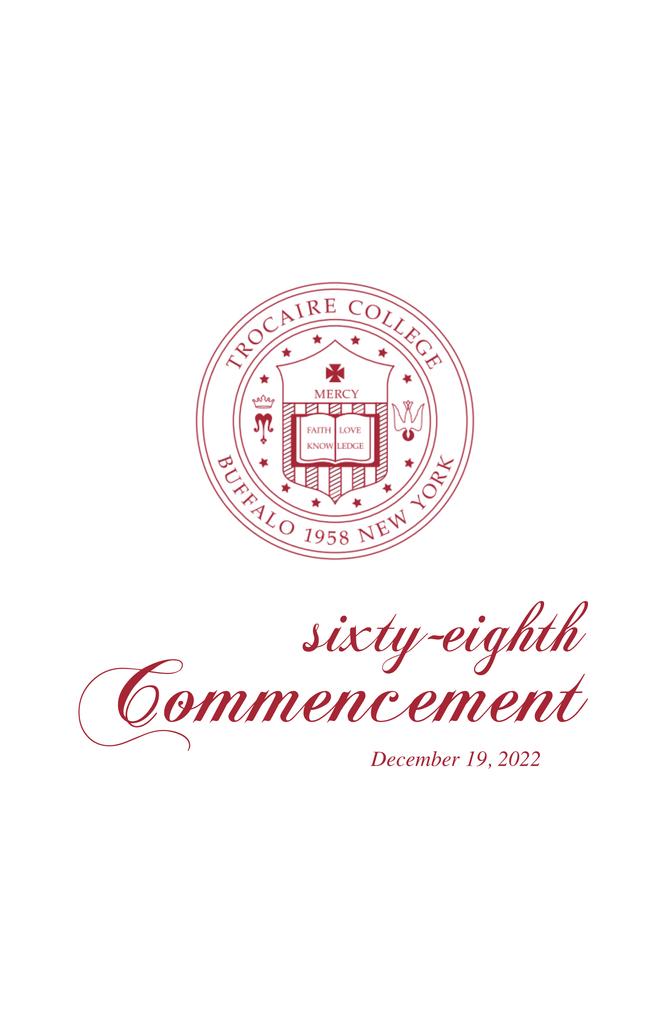 December 2022 Commencement Program by TrocaireStudentLife - Issuu