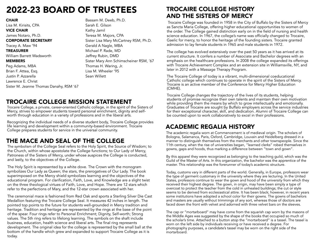 December 2022 Commencement Program by TrocaireStudentLife - Issuu