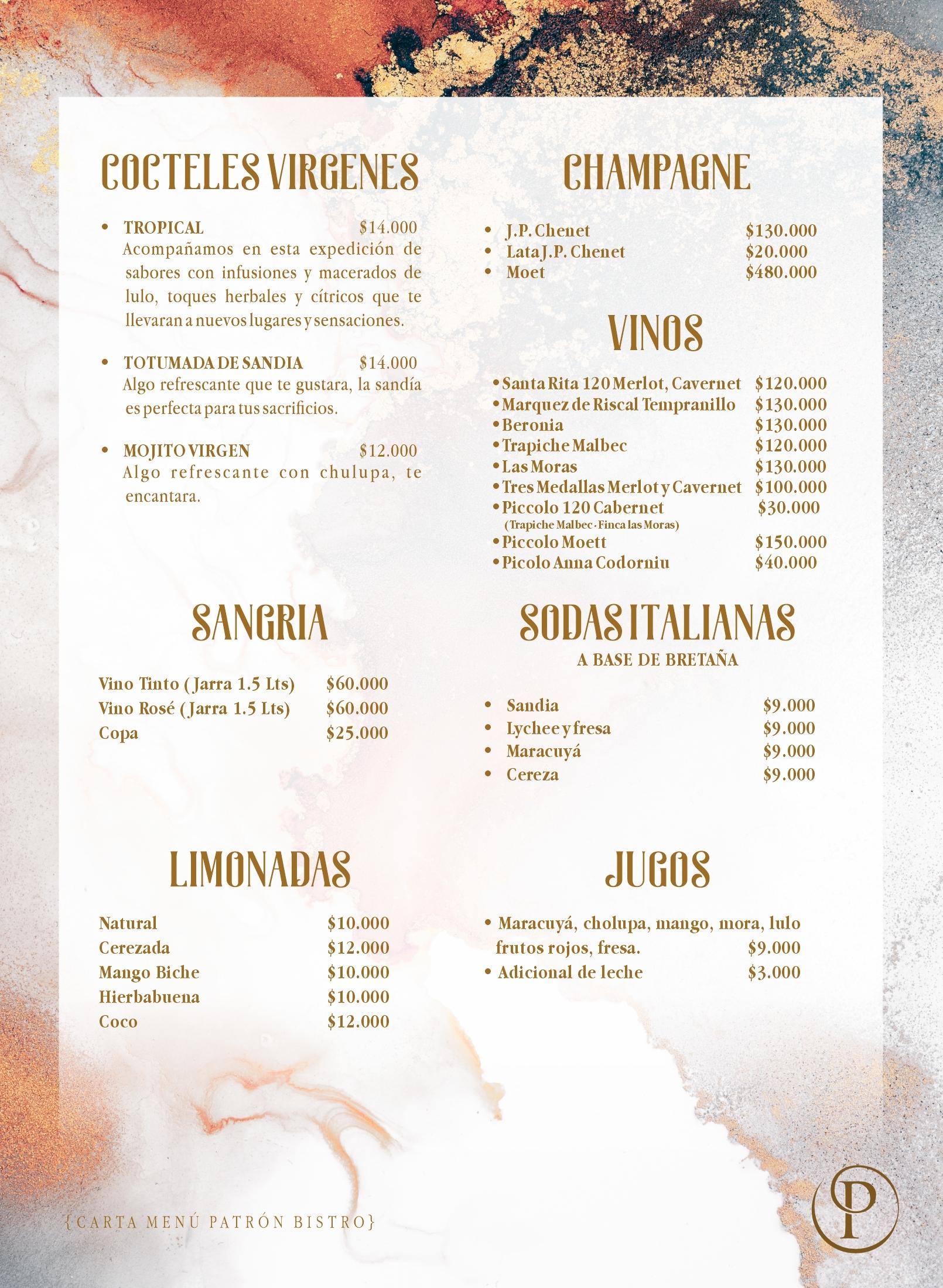 Menú Patrón Bistro by Ingenio - Issuu