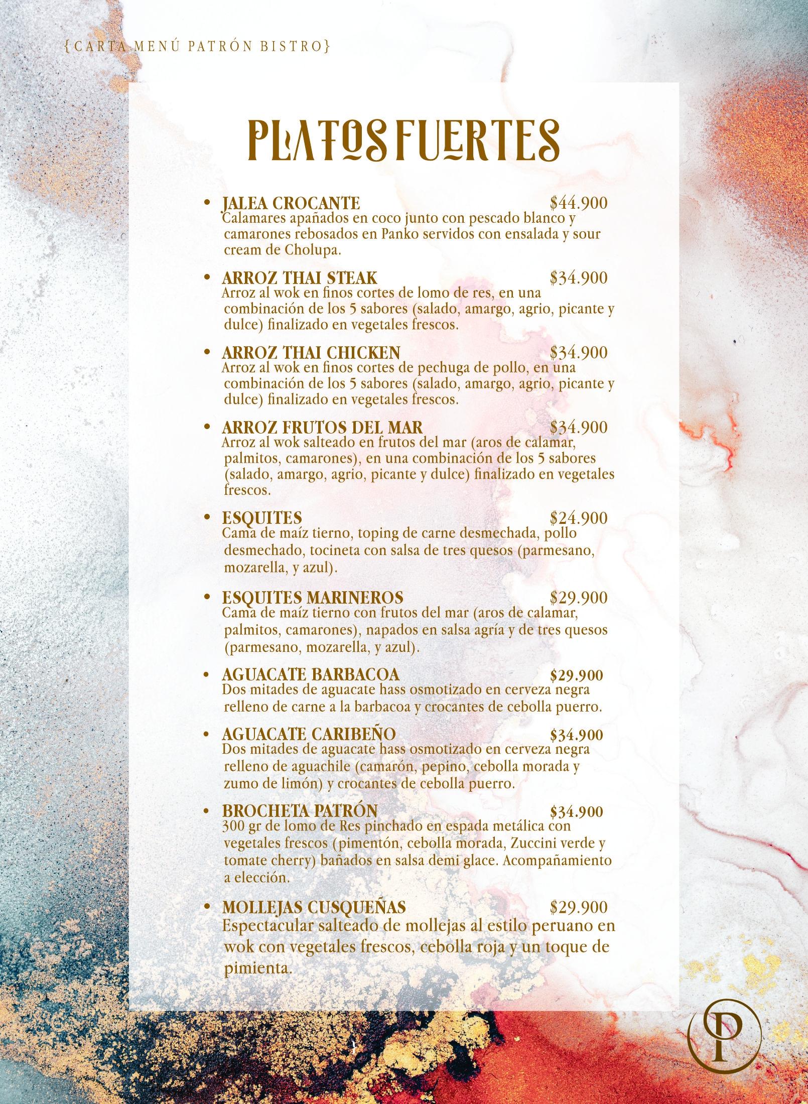 Menú Patrón Bistro by Ingenio - Issuu