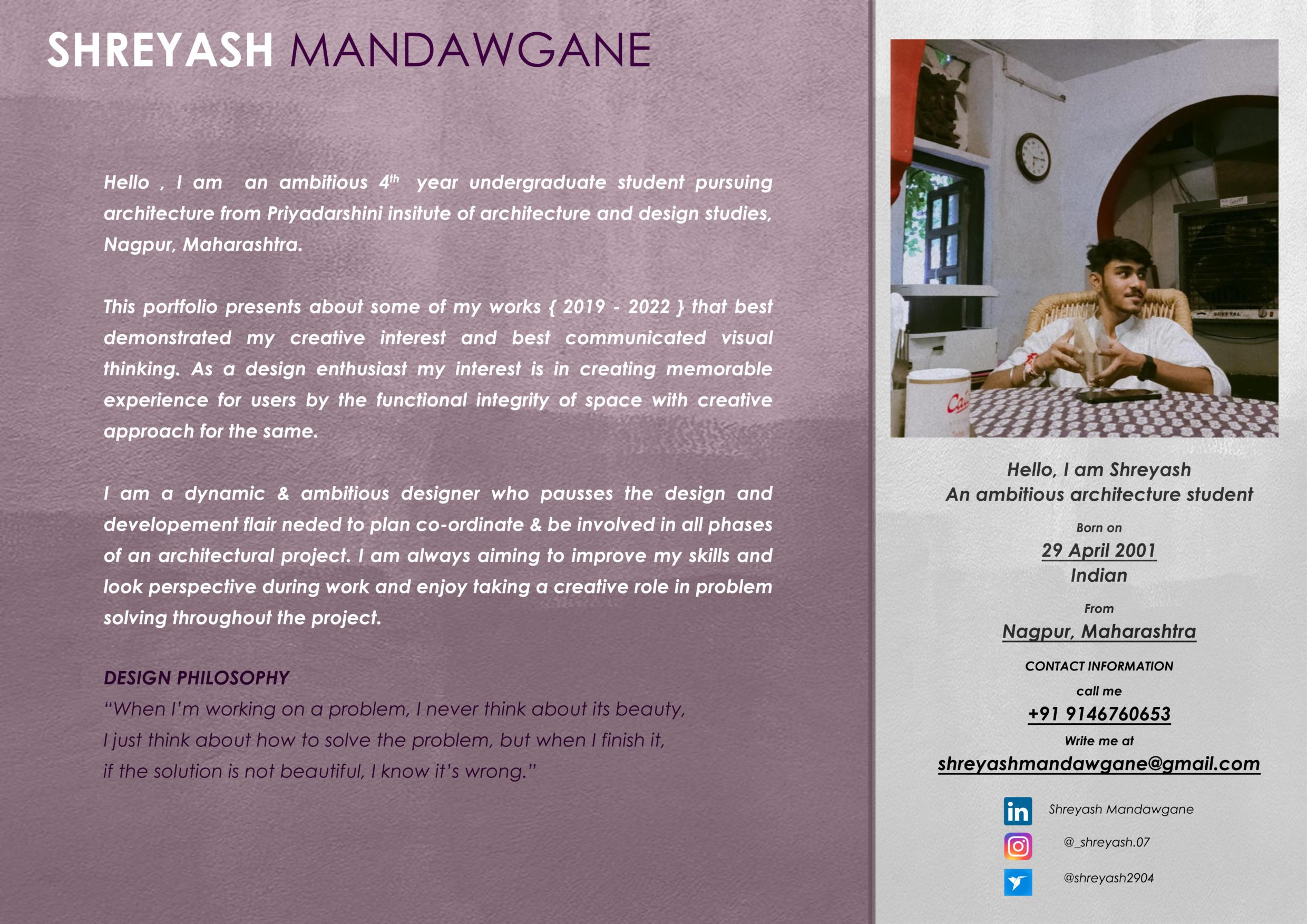 ARCHITECTURE PORTFOLIO by Shreyash Mandawgane - Issuu