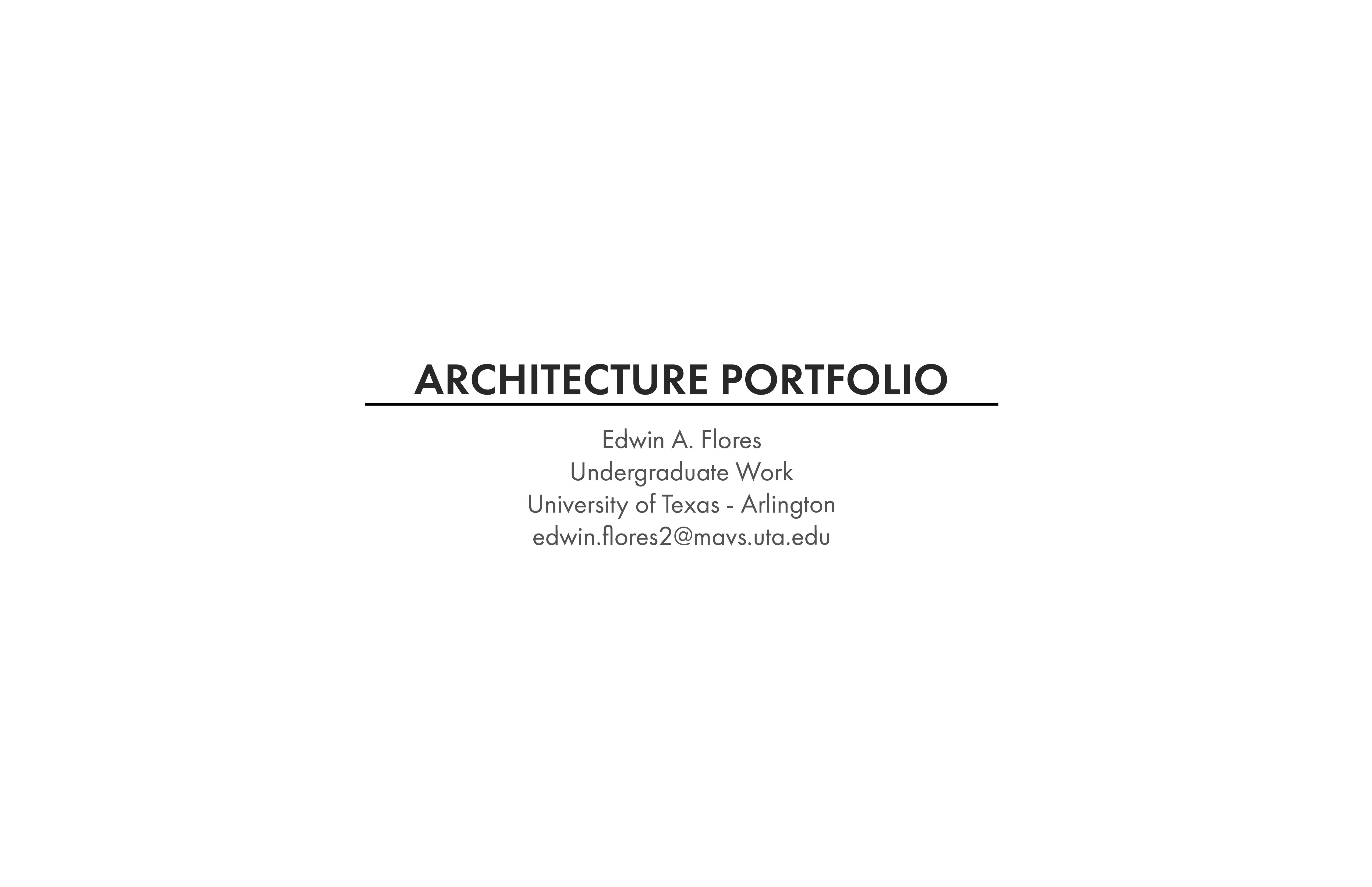 Undergraduate Portfolio by Edwin Flores - Issuu