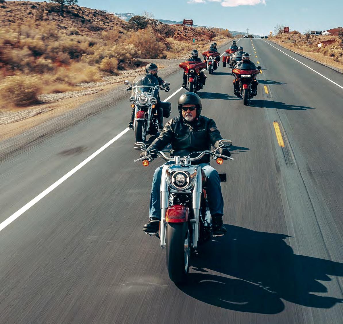 Group Riding Harley Davidson Motorcycles