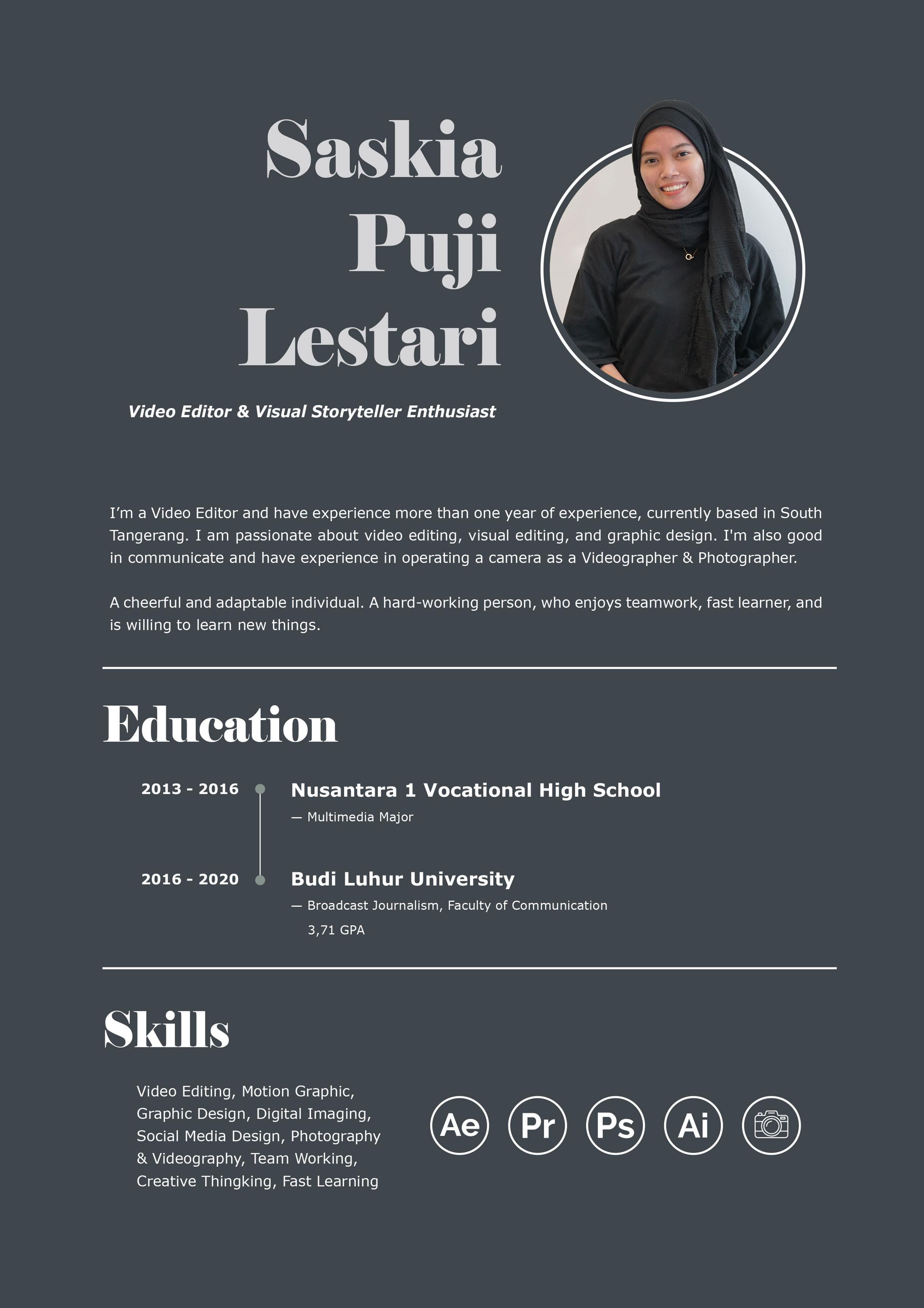Curriculum Vitae & Portfolio - Saskia Puji Lestari (Updated 2022) by ...