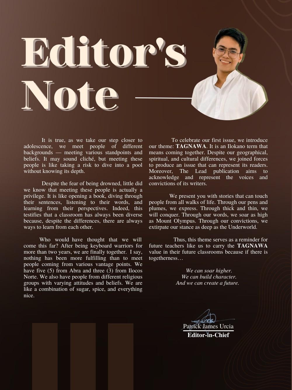 THE LEAD (TAGNAWA) by Patrick James Urcia - Issuu