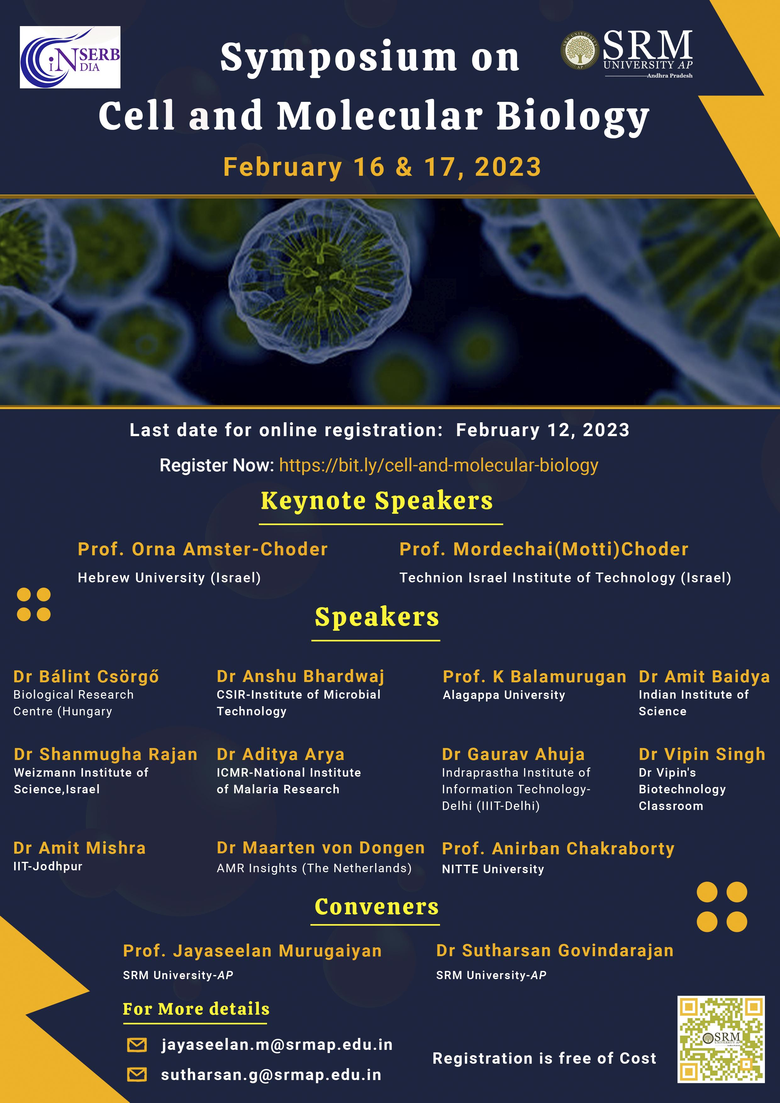 Symposium on Cell and Molecular Biology (SCMB-2023) | SRM University AP ...