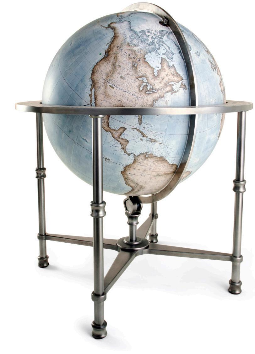 Earth Globe Large Floor Nation Geographic 12" Diameter Floor Standing
