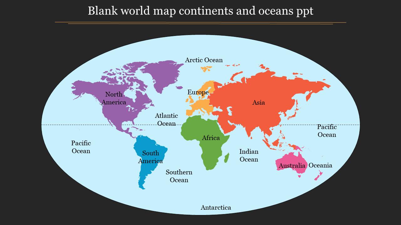 Blank World Map Oceans