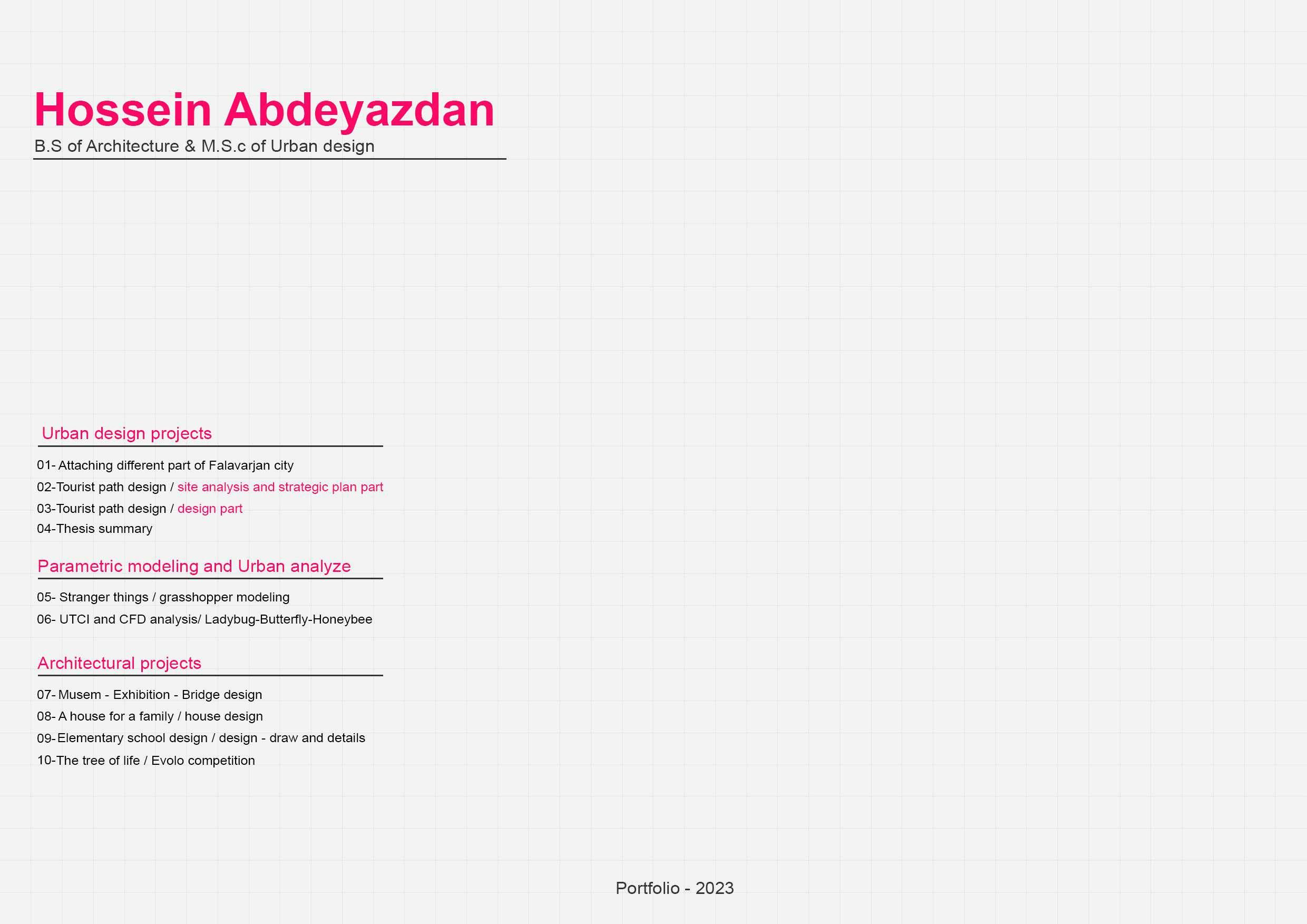 Architecture and Urban design portfolio-2023 by hosseinabdeyazdan - Issuu