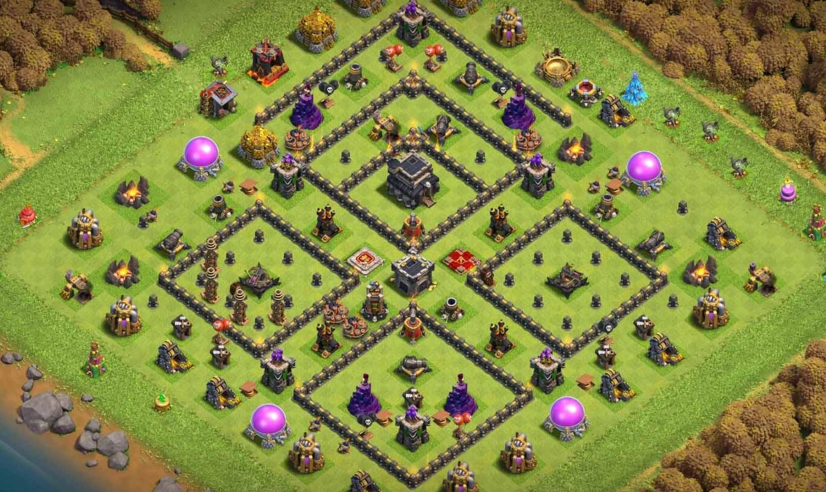 Town Hall 9 Farming Base 4 Mortars