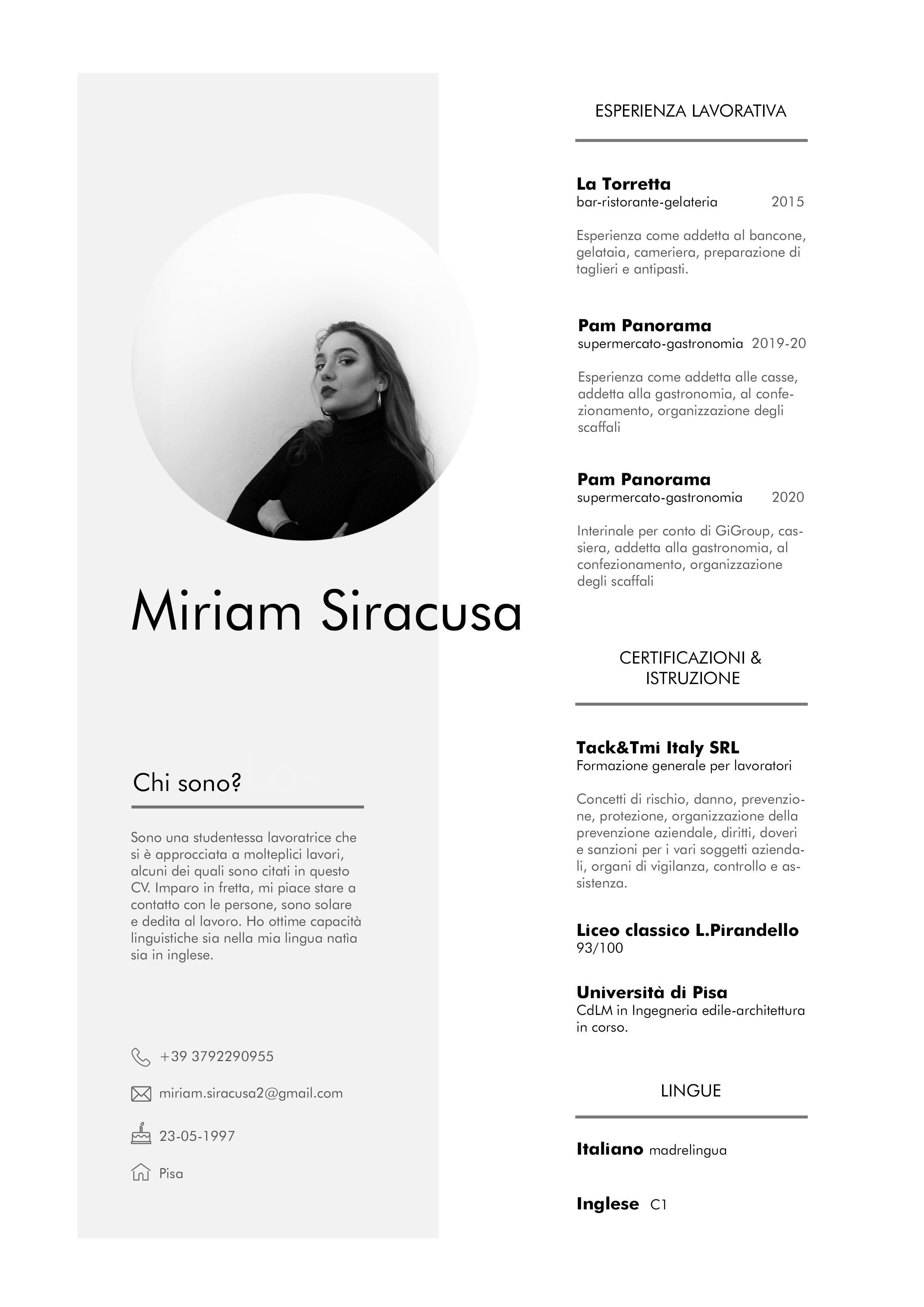 CV by Miriam Siracusa - Issuu