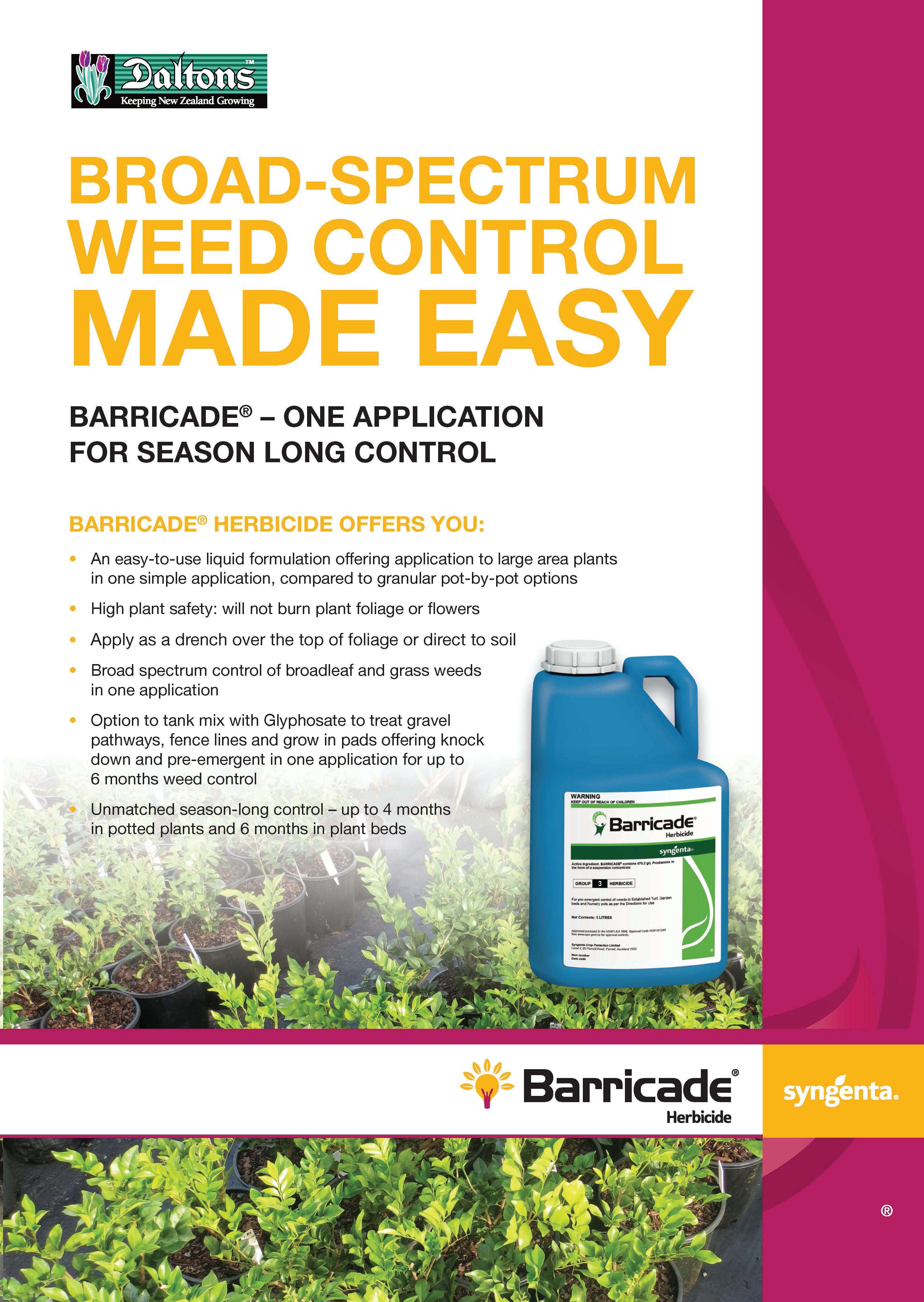 Barricade® Broad-Spectrum Weed Control Made Easy by Daltons - Issuu