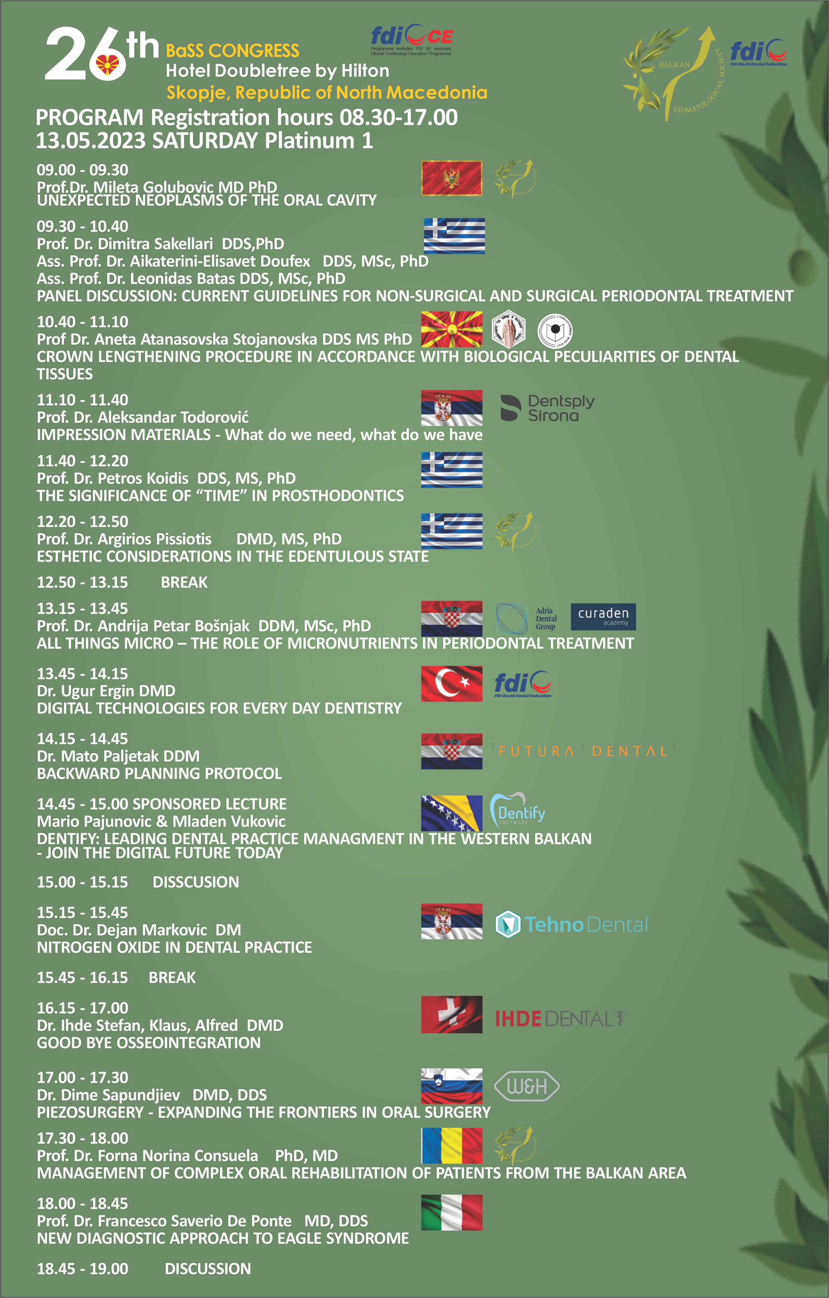 26th Bass Congress Scientific Programme by Macedonian Dental Chamber ...