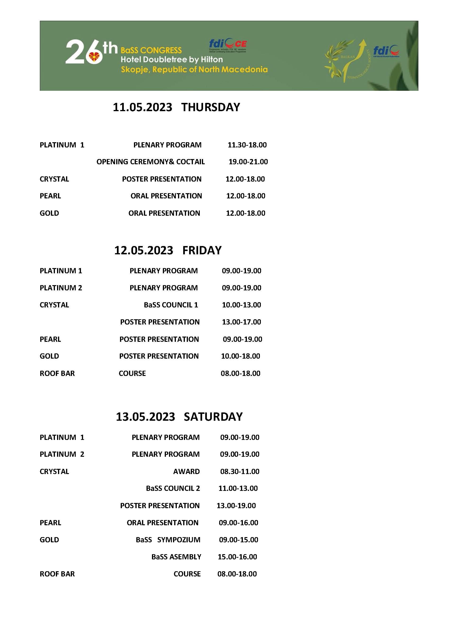 26th Bass Congress Scientific Programme by Macedonian Dental Chamber ...