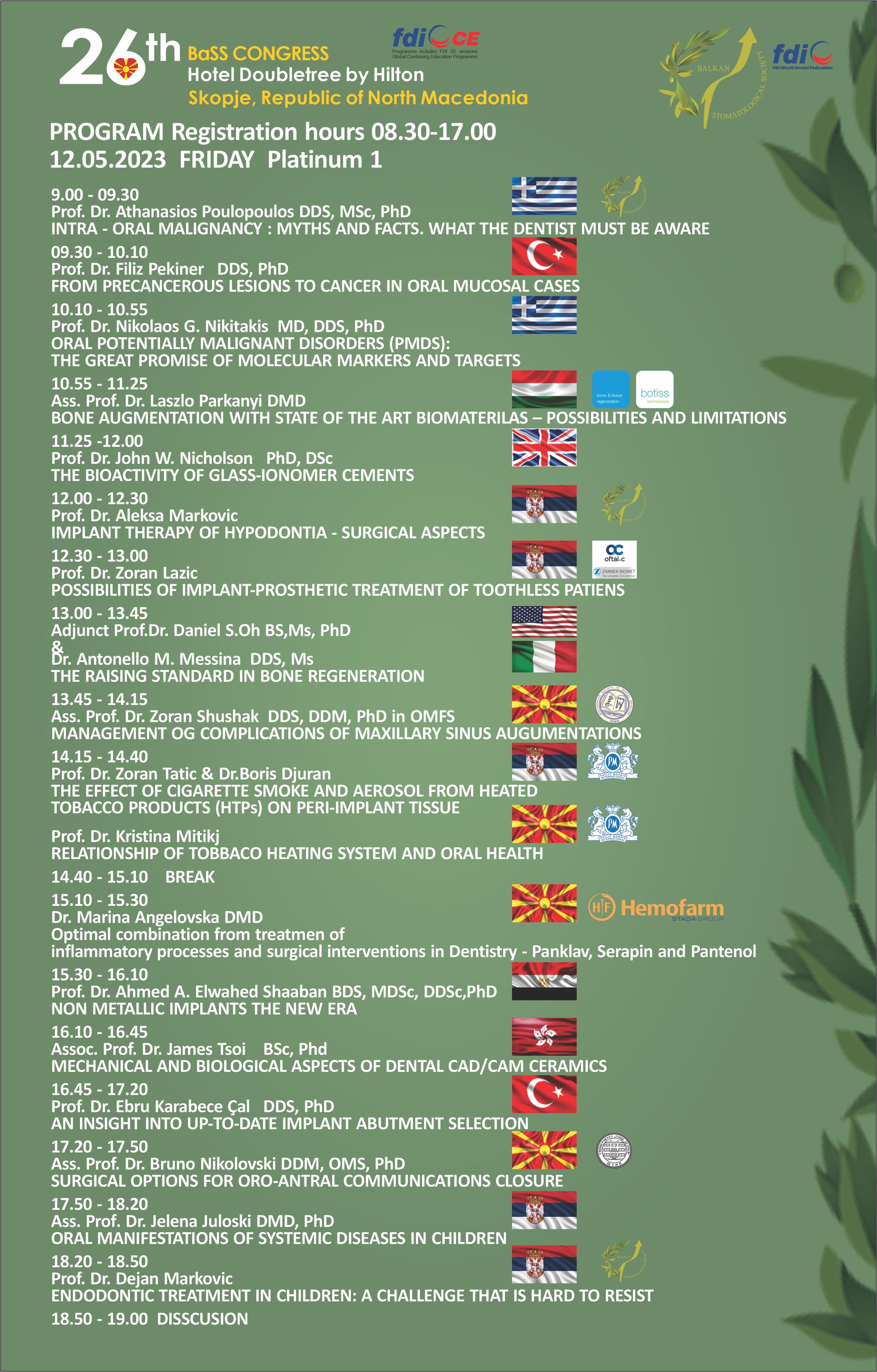 26th Bass Congress Scientific Programme by Macedonian Dental Chamber ...