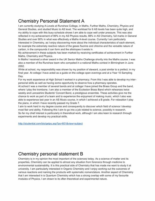 Example Personalstatements by Stacey Robertson - Issuu