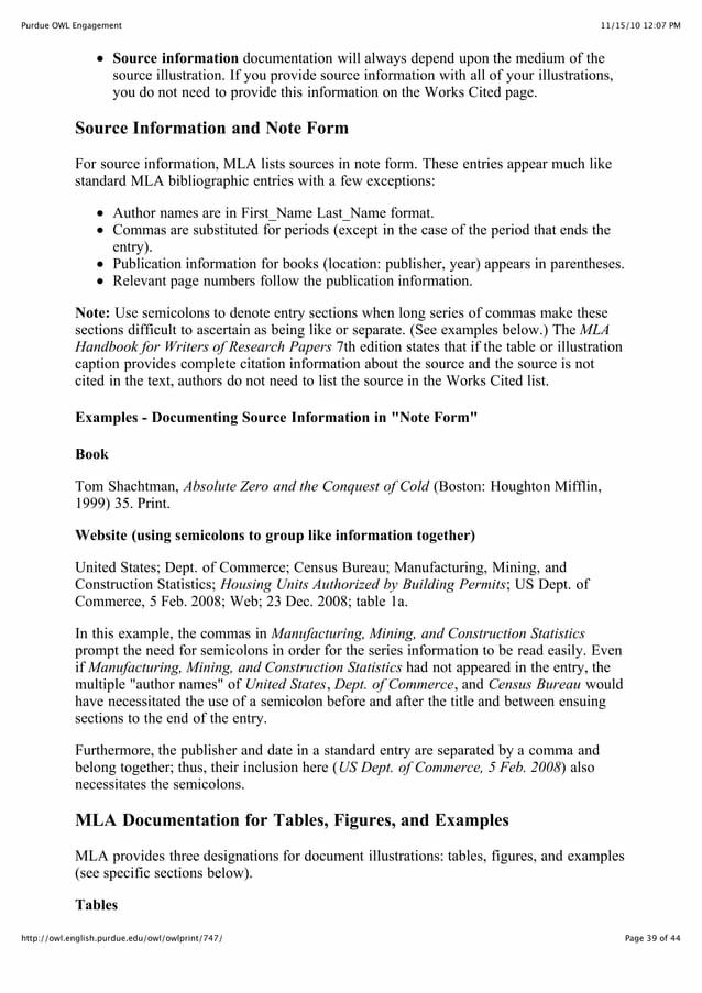 Purdue Owl Mla Style Guide by Lori Nystrom - Issuu