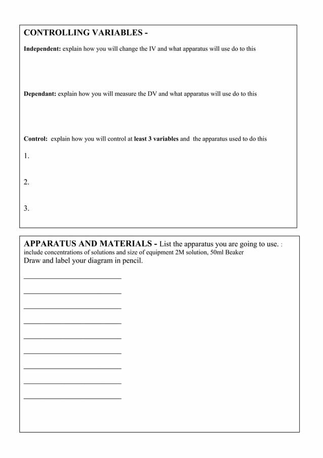 IGCSE Planning An Investigation Student Booklet by Laurie Johnson - Issuu