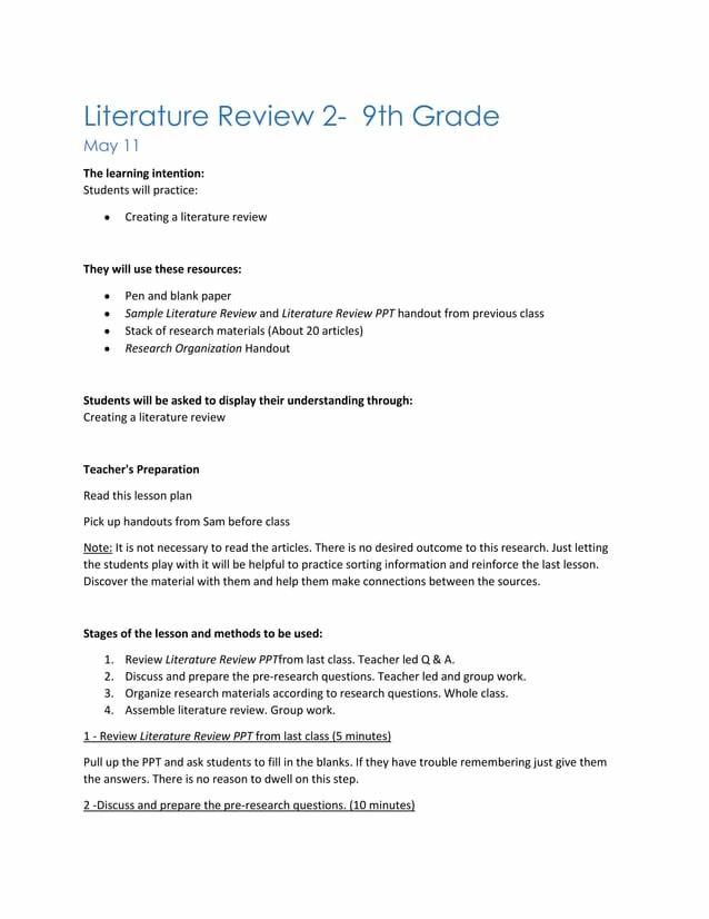 Review Lesson Plan Free Lesson Plan Templates, Editable And Printable