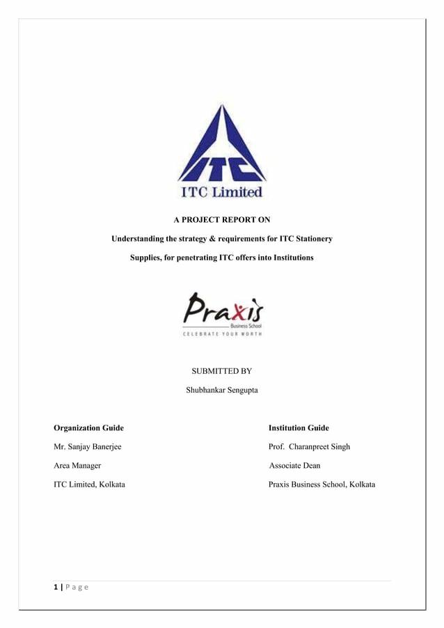 A Project Report On Itc by Maria Bos - Issuu