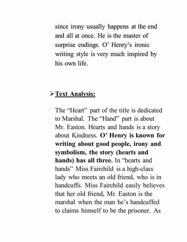 Hearts And Hands By O Henry by Tina Harris - Issuu