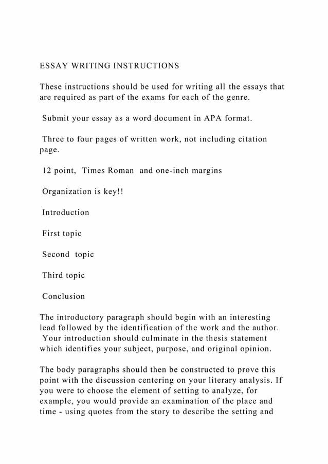 ESSAY WRITING INSTRUCTIONS These Instructions Should Be Used F Docx By ESSAY WRITING INSTRUCTIONS These Instructions Should Be Used F Docx By