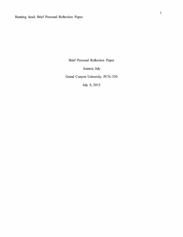 Brief Personal Reflection Paper Final Week by Sharon Ramirez - Issuu