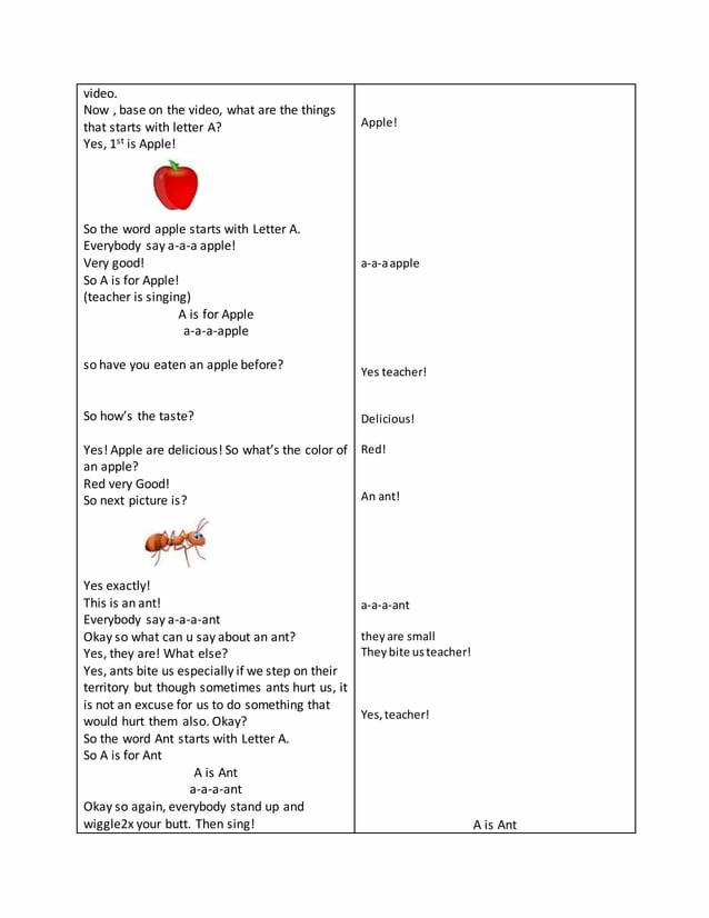 Detailed Lesson Plan In English For Kindergarten