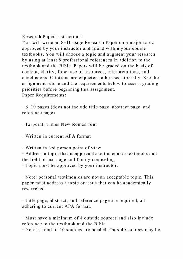 Research Paper InstructionsYou Will Write An Page Research Docx By