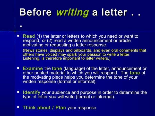 Letterwriting Ppt by Lisa Miller - Issuu