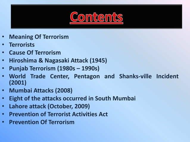 Terrorism-Causes And Types by Rebecca Adams - Issuu