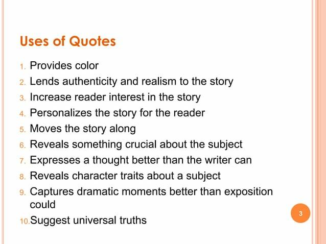 Quotations And Attributions In Journalism by Susan Cox - Issuu