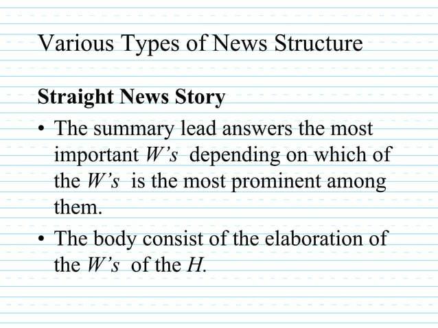 Writing The News Story Ppt by Melissa Duran - Issuu