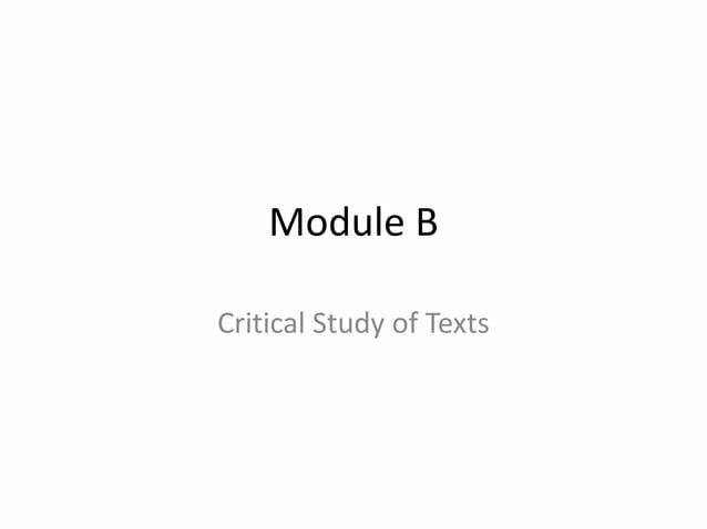 Module B - Critical Study Of Texts by Sarah Houck - Issuu