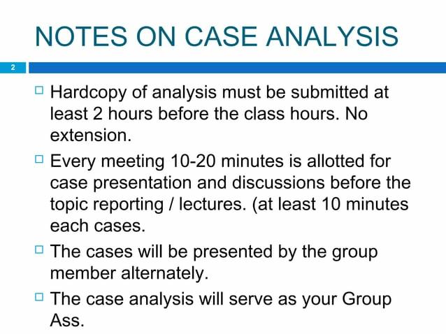 Case Analysis Format by Jennifer Bradley - Issuu
