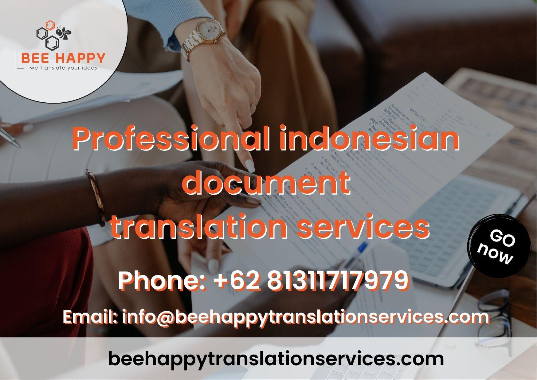 Professional indonesian document translation services | Bee Happy ...
