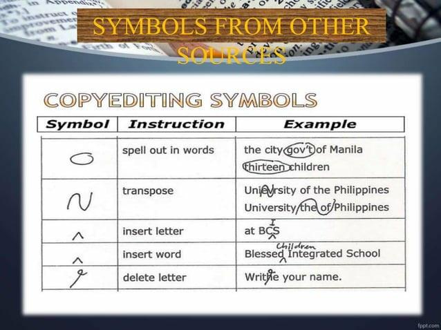 Copy Reading Symbols