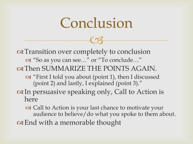 Persuasive Speech Conclusion